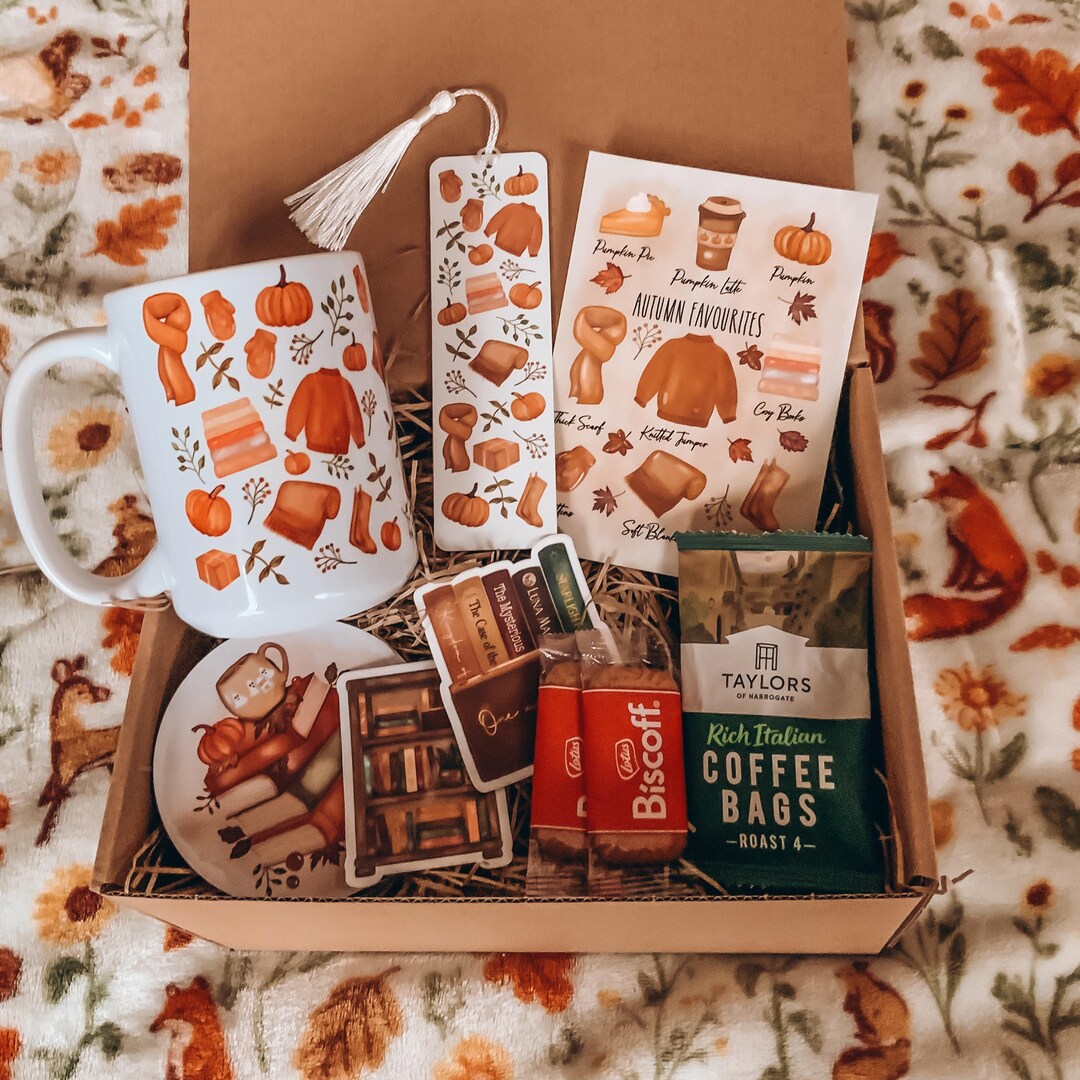 Cosy Autumn Books Themed Box, Care Package for Book Lovers and Coffee ...