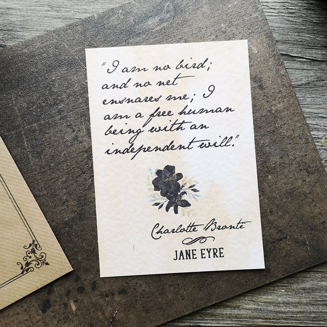 Jane Eyre Quote Mini Prints Charlotte Bronte Book Lover Gift | Etsy UK