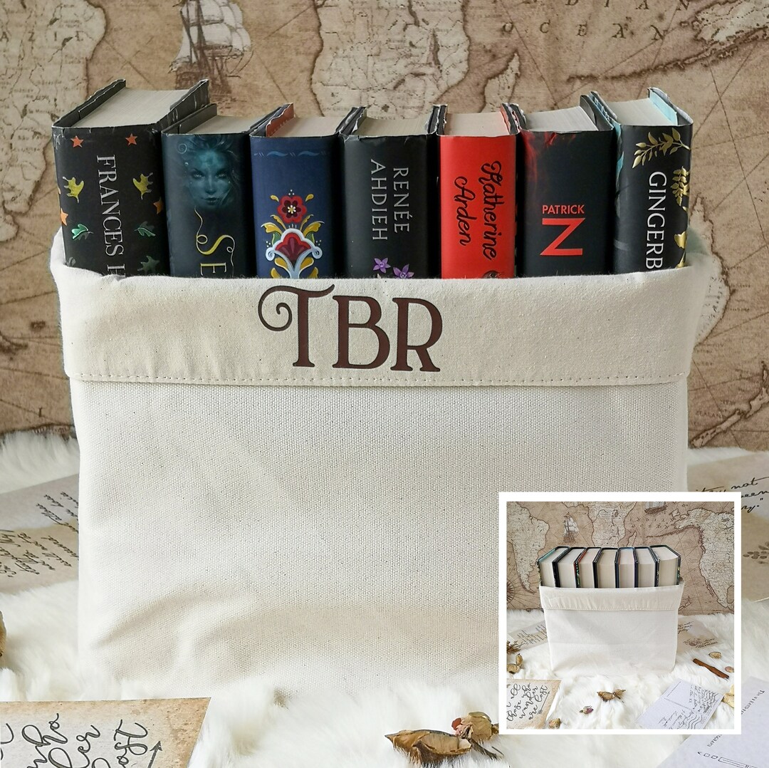 TBR Bookish Canvas Organiser, Book Basket, Book Bin, to Be Read, Top ...