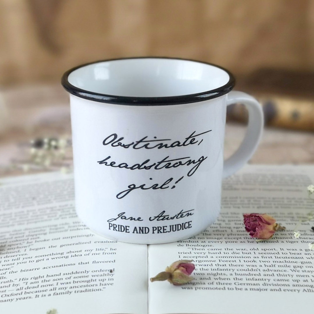 Jane Austen Ceramic Mug obstinate Headstrong - Etsy