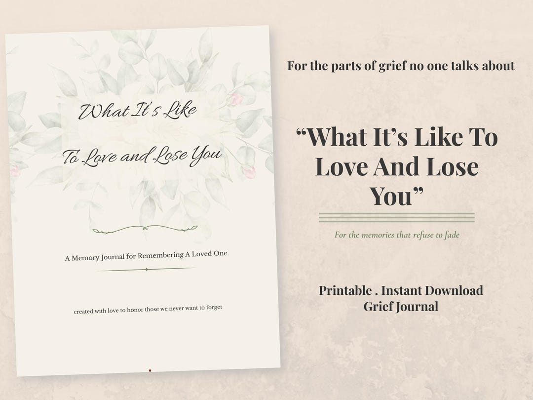 Grief Memory Journal, Printable Loss Workbook (digital Download) - Etsy