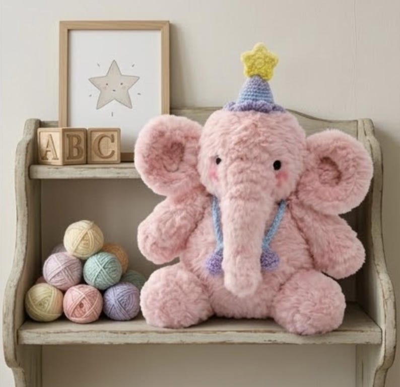 Elephant Crochet PDF | Amigurumi Pattern, Safari Elephant Plushie ...
