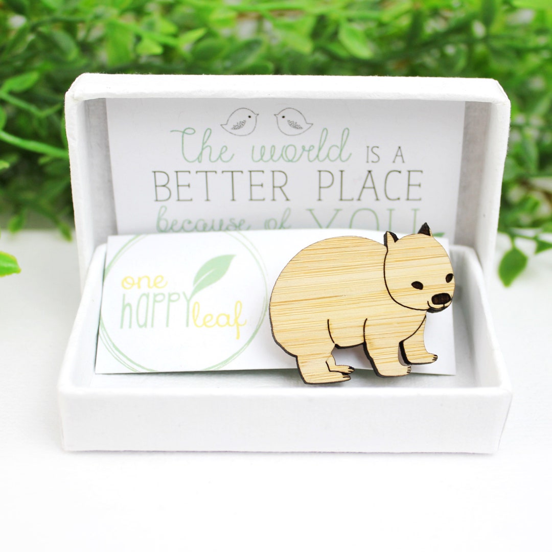 Wombat Brooch - Wombat Jewellery - Wooden Wombat Badge - Wombat Lover ...