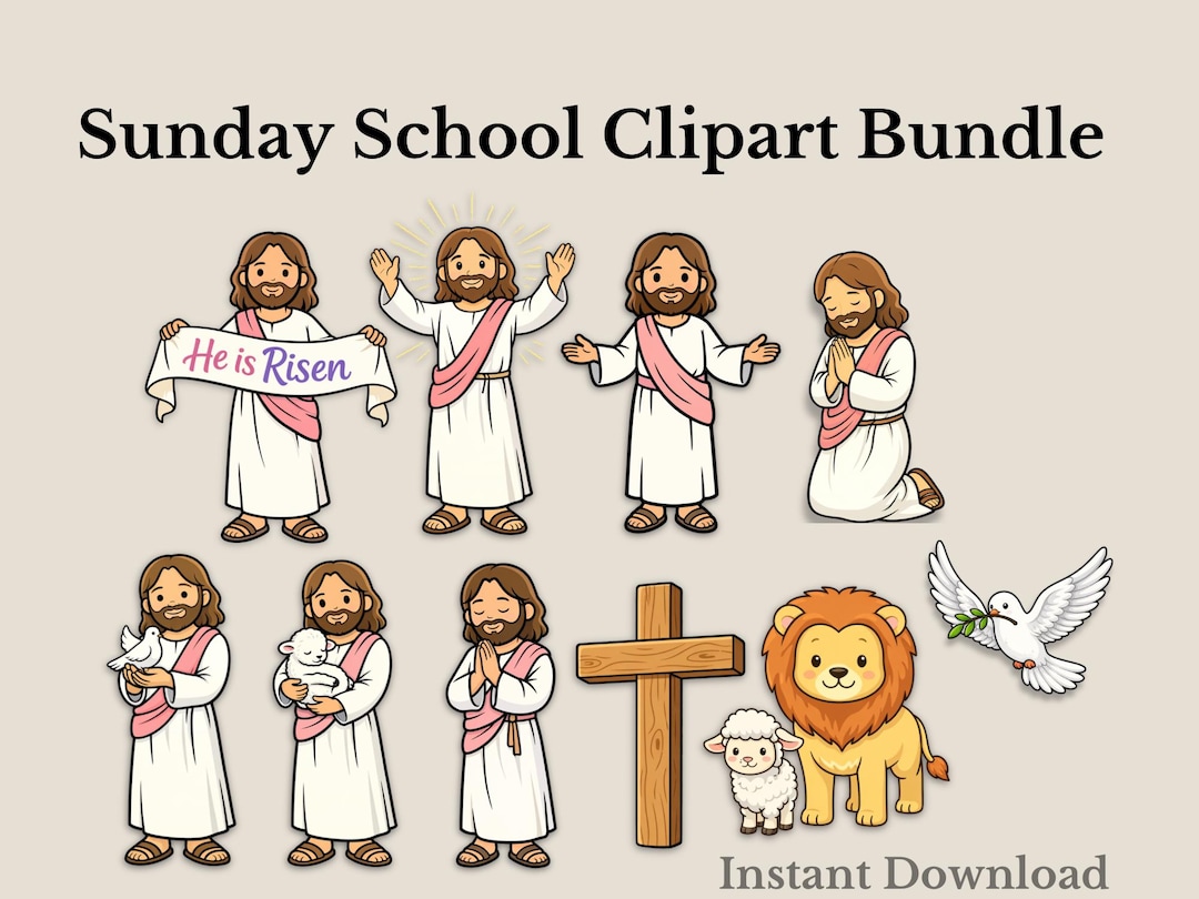Sunday School Clipart PNG, Christian Kids Clipart, Jesus Clip Art ...