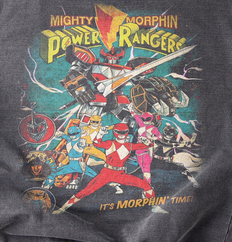Mighty Morphin Power Rangers Sweatshirt | Vintage TV Team Graphic - Etsy