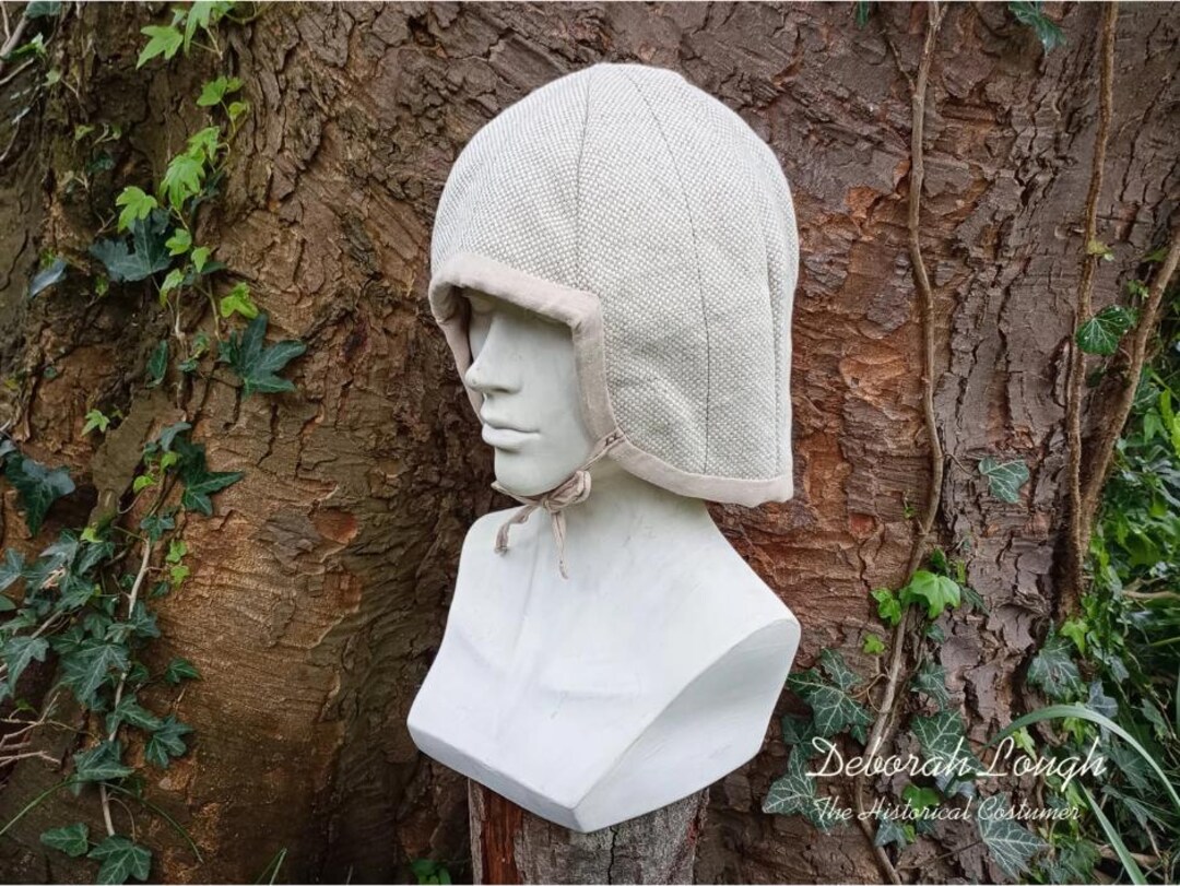 Medieval Linen Arming Cap / Arming Coif / Helmet Liner With Extended ...