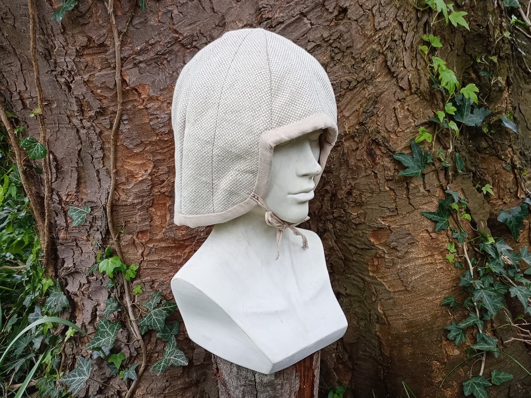 Medieval Linen Arming Cap / Arming Coif / Helmet Liner With Extended ...