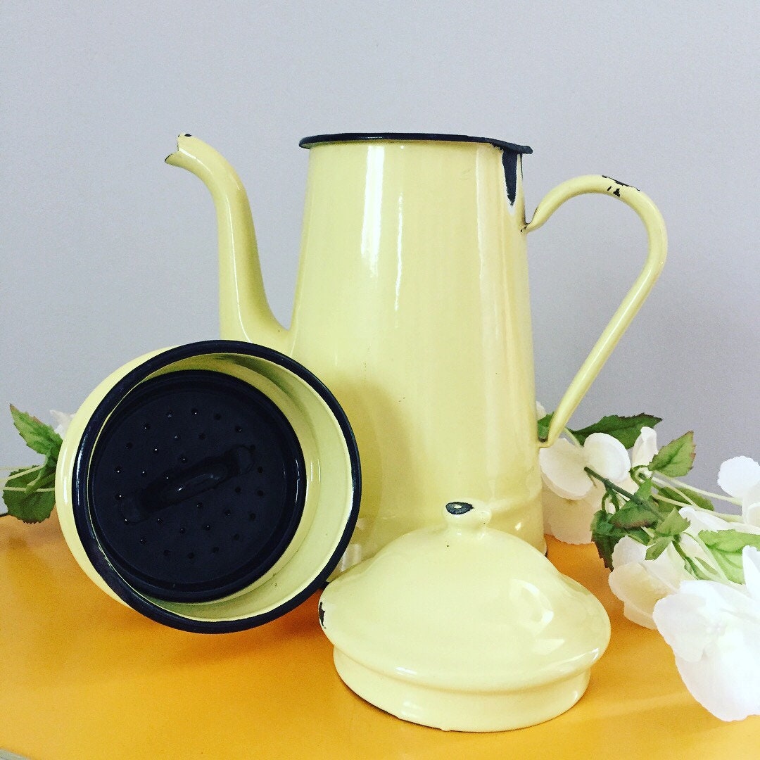 Pastel Yellow Coffee Pot - Etsy