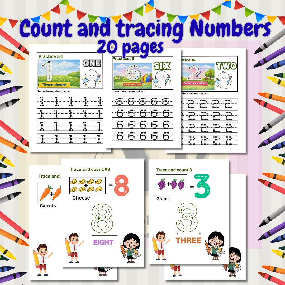 Identifying Dot to Dot Lines,number Tracing Pages, Counting Exercises ...