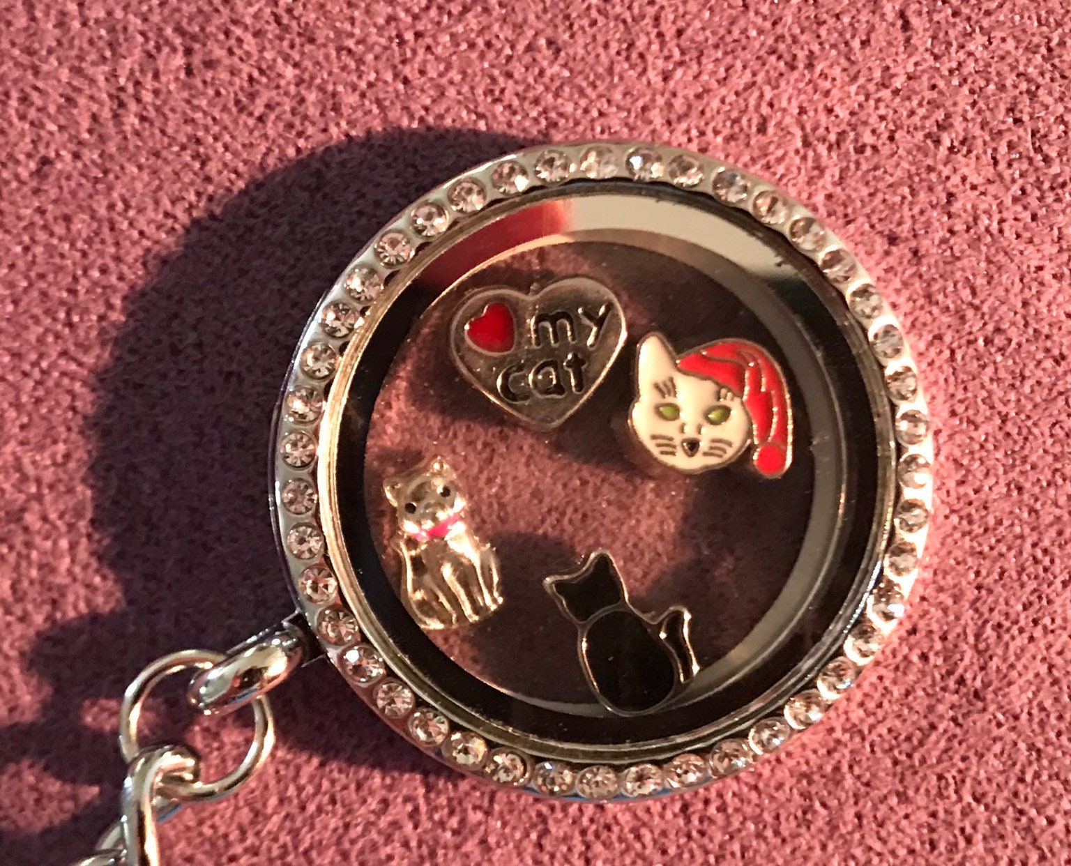 Cute Silver Memory Locket With Darling Kitties on a Keychain - Etsy