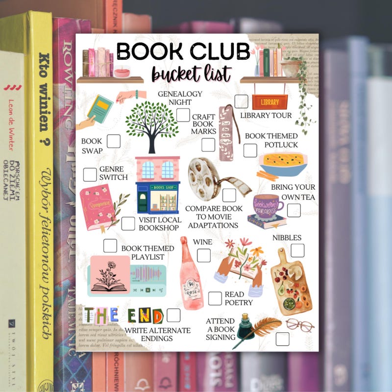 Book Club Bucket List - Etsy