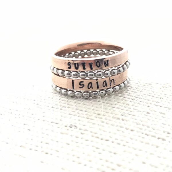 Name Rings Stackable - Etsy