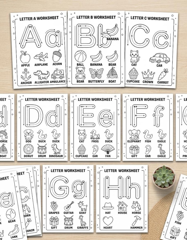 Alphabet Tracing Coloring Book, A-Z Handwriting Practice Sheets ...