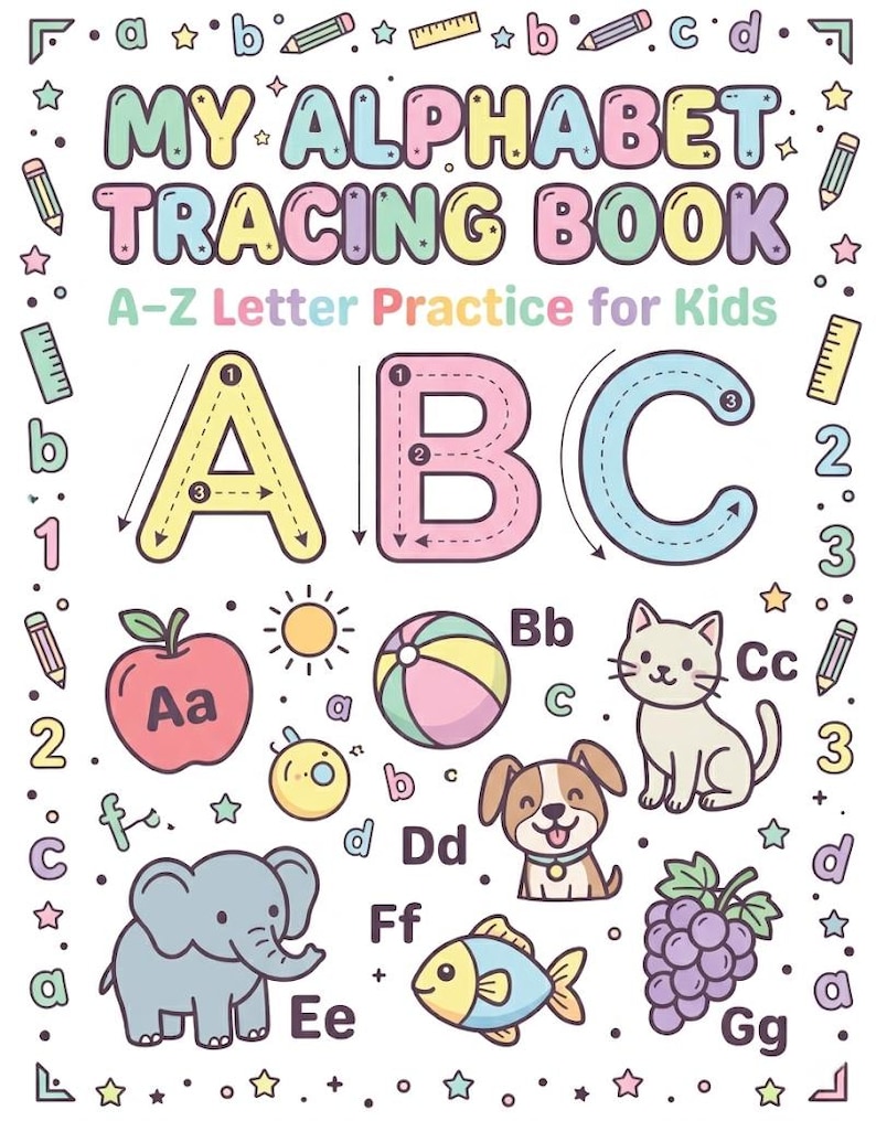 Alphabet Tracing Coloring Book, A-Z Handwriting Practice Sheets ...