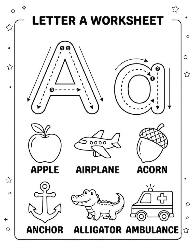 Alphabet Tracing Coloring Book, A-Z Handwriting Practice Sheets ...
