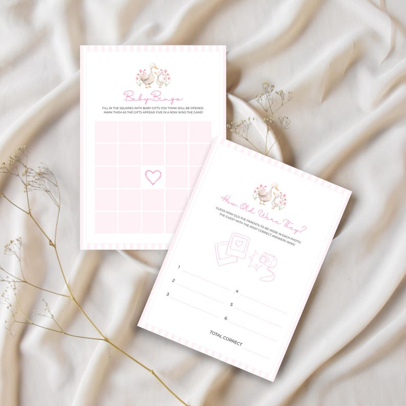 Pink Silly Goose Baby Shower Games Bundle (30 Editable Games) - Etsy