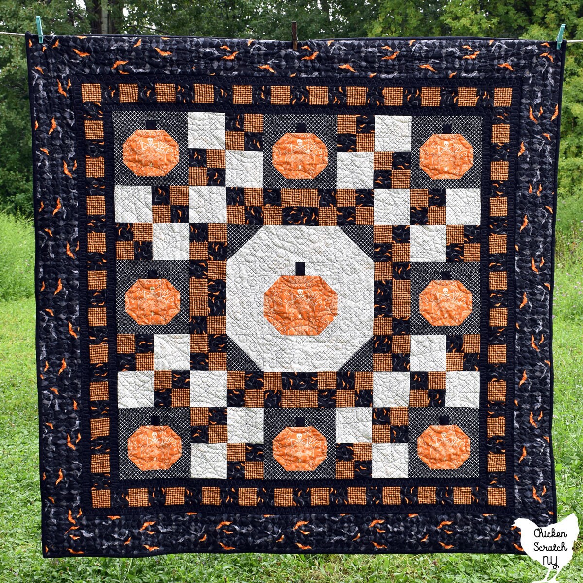 Pumpkin Lattice Quilt Pattern, Autumn Throw Quilt Pattern, PDF ...
