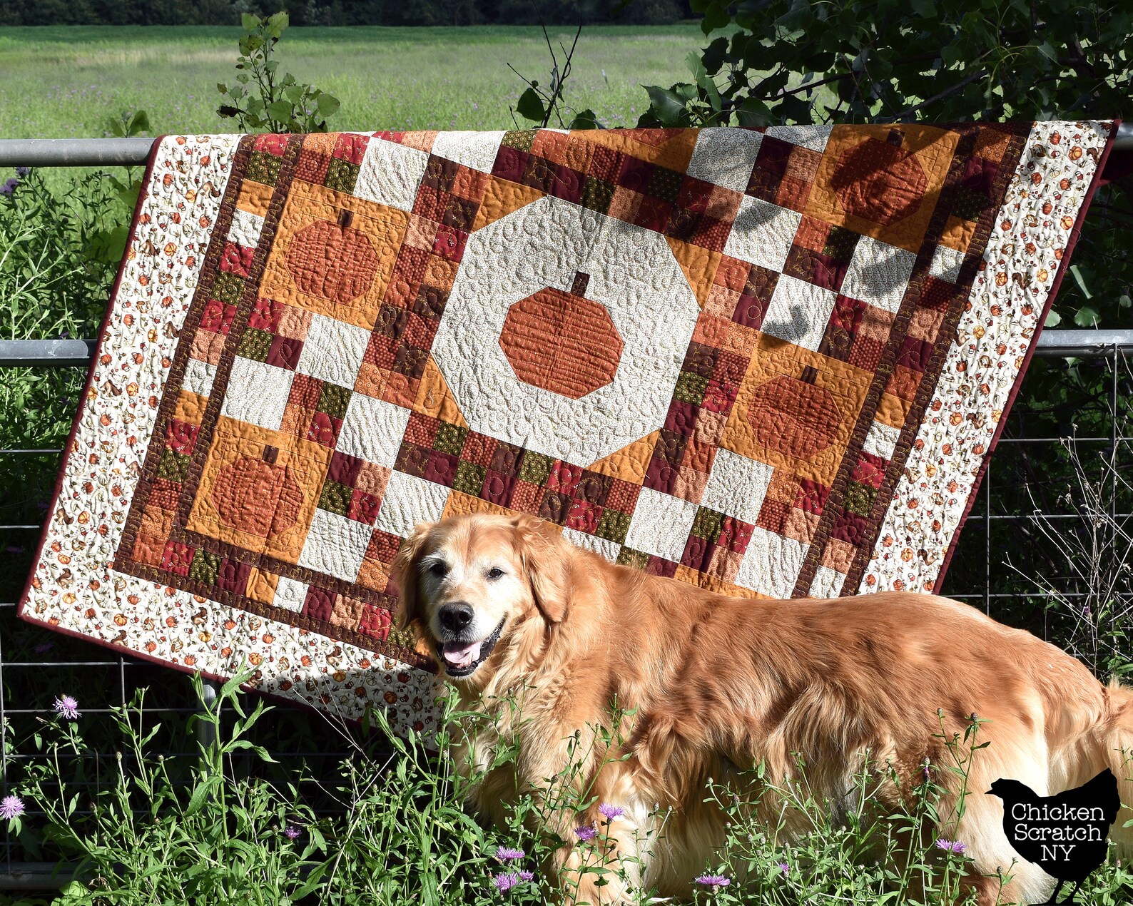 Pumpkin Lattice Quilt Pattern, Autumn Throw Quilt Pattern, PDF ...