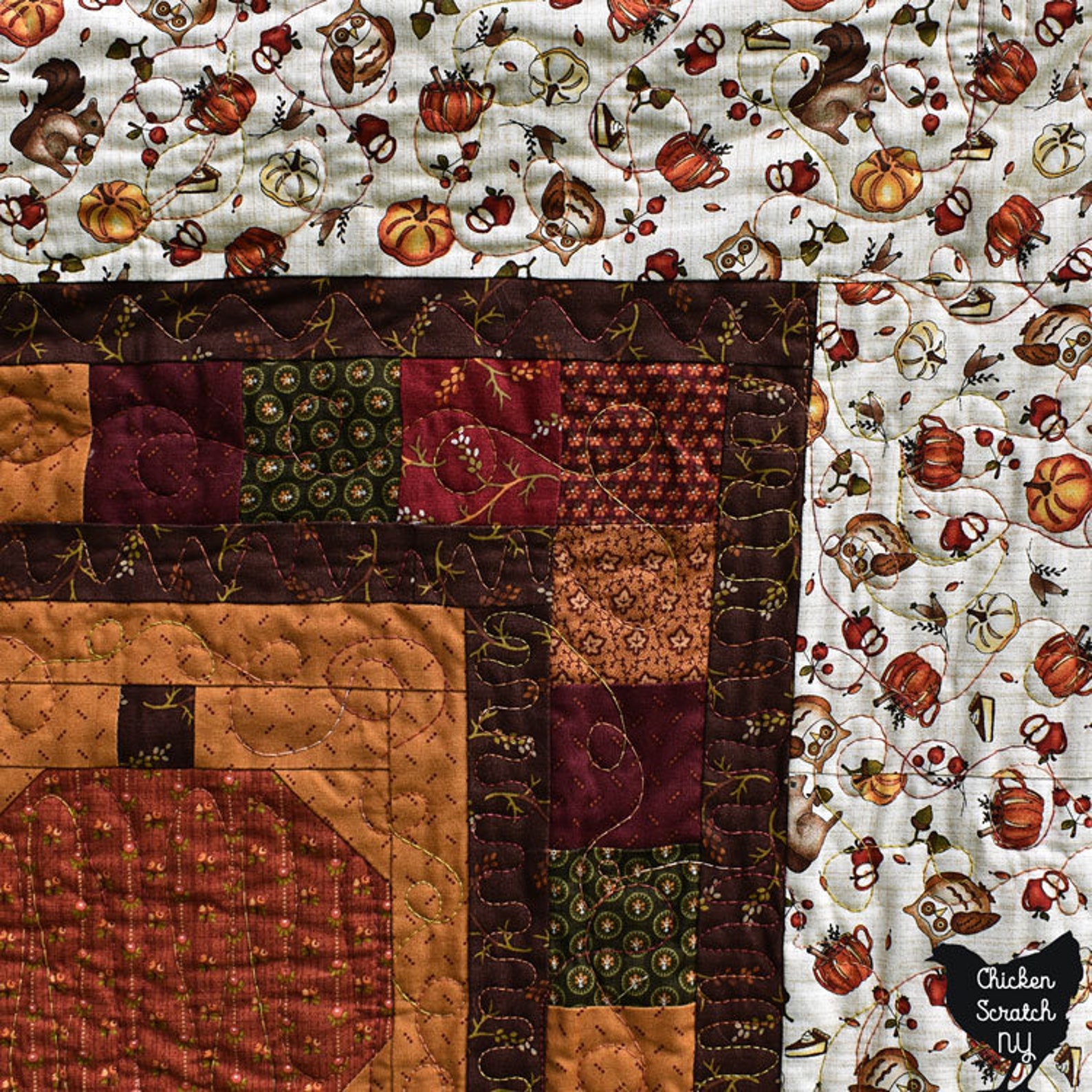 Pumpkin Lattice Quilt Pattern, Autumn Throw Quilt Pattern, PDF ...