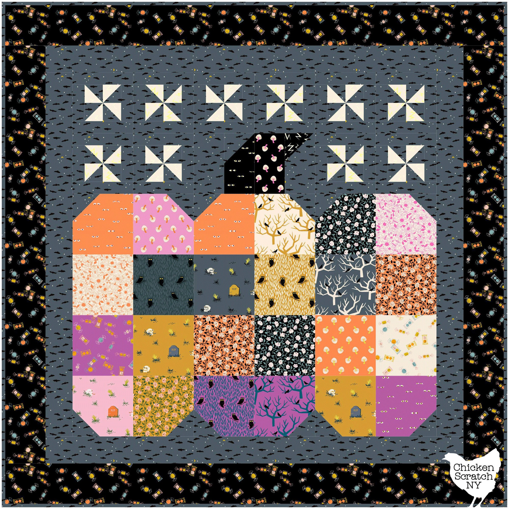 The Great Pumpkin Wall Quilt, Charm Pack Quilt Pattern, Digital PDF ...