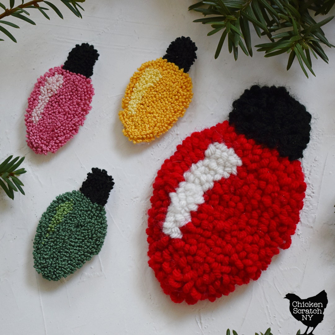 Christmas Lights Punch Needle Pattern Printable, Winter Punch Needle ...