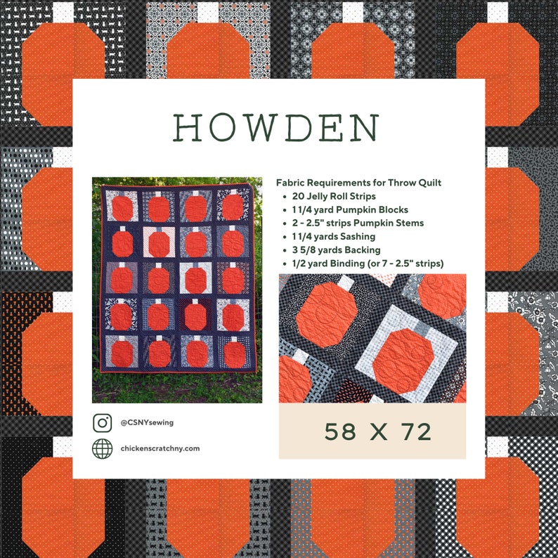 Howden Quilt Pattern, Halloween Quilt Pattern, Quilt Patterns for ...
