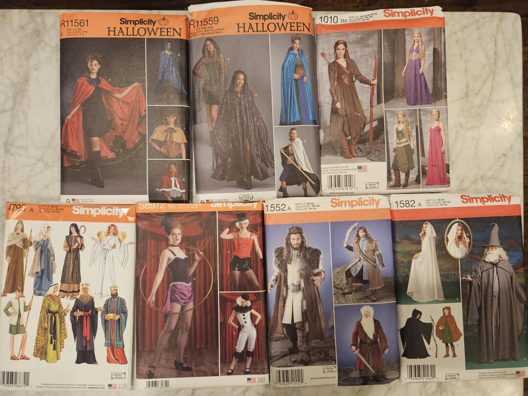 CHOOSE Costume Simplicity Adult HALLOWEEN Patterns, Medieval Fantasy ...