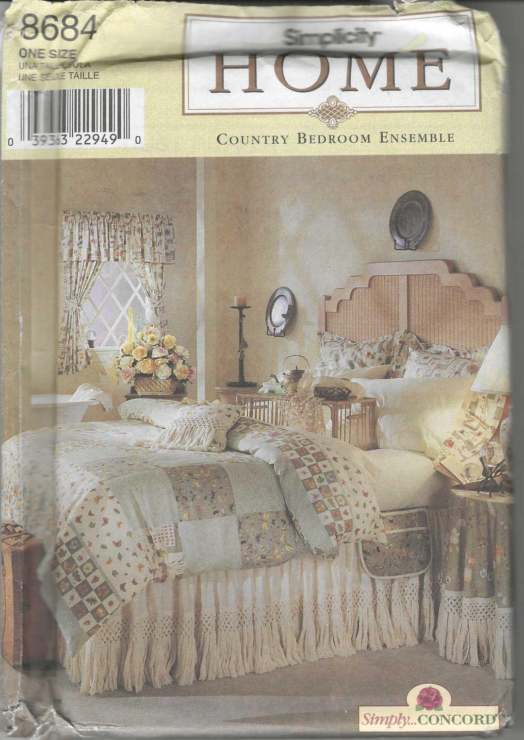 Simplicity HOME Sewing Pattern 8684 One Size, Country Bedroom Ensemble ...
