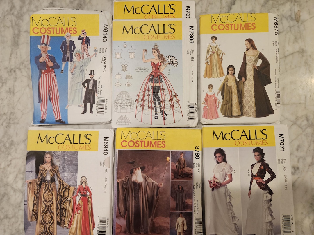 CHOOSE Costume Mccalls HALLOWEEN Patterns, Hoop Skirt and Bustier ...
