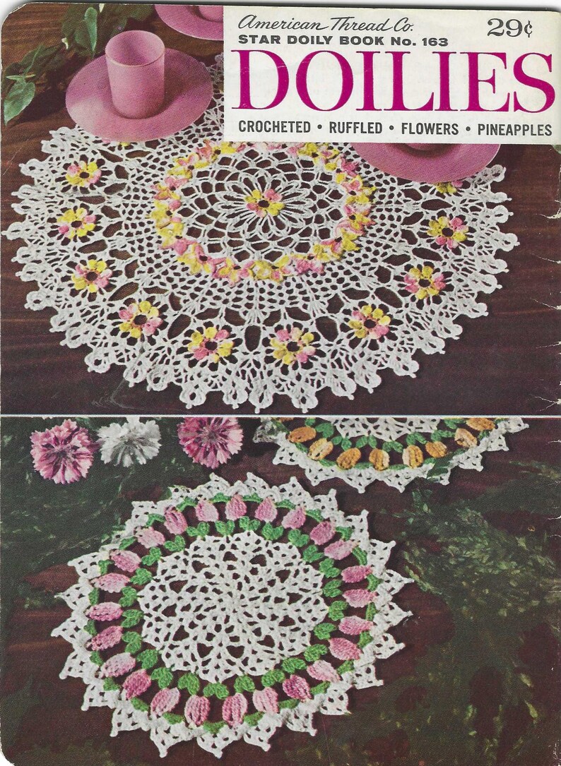 Cosmos Vintage Crochet DOILY PATTERN, Digital Download, Star Doily Book ...