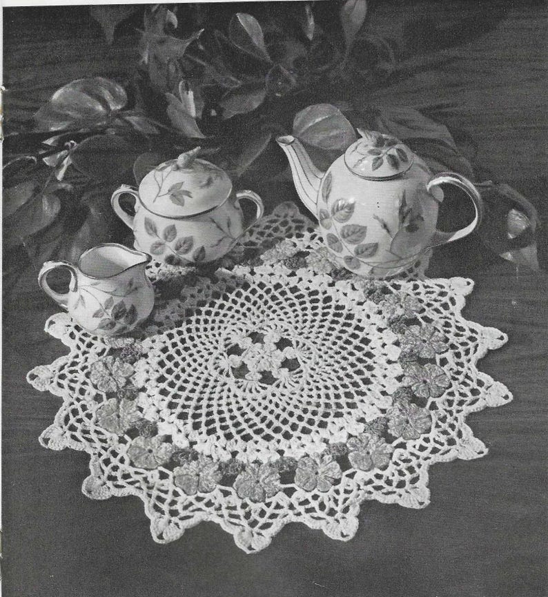 Rose Tea Vintage Crochet DOILY PATTERN, Digital Download, Star Doily ...