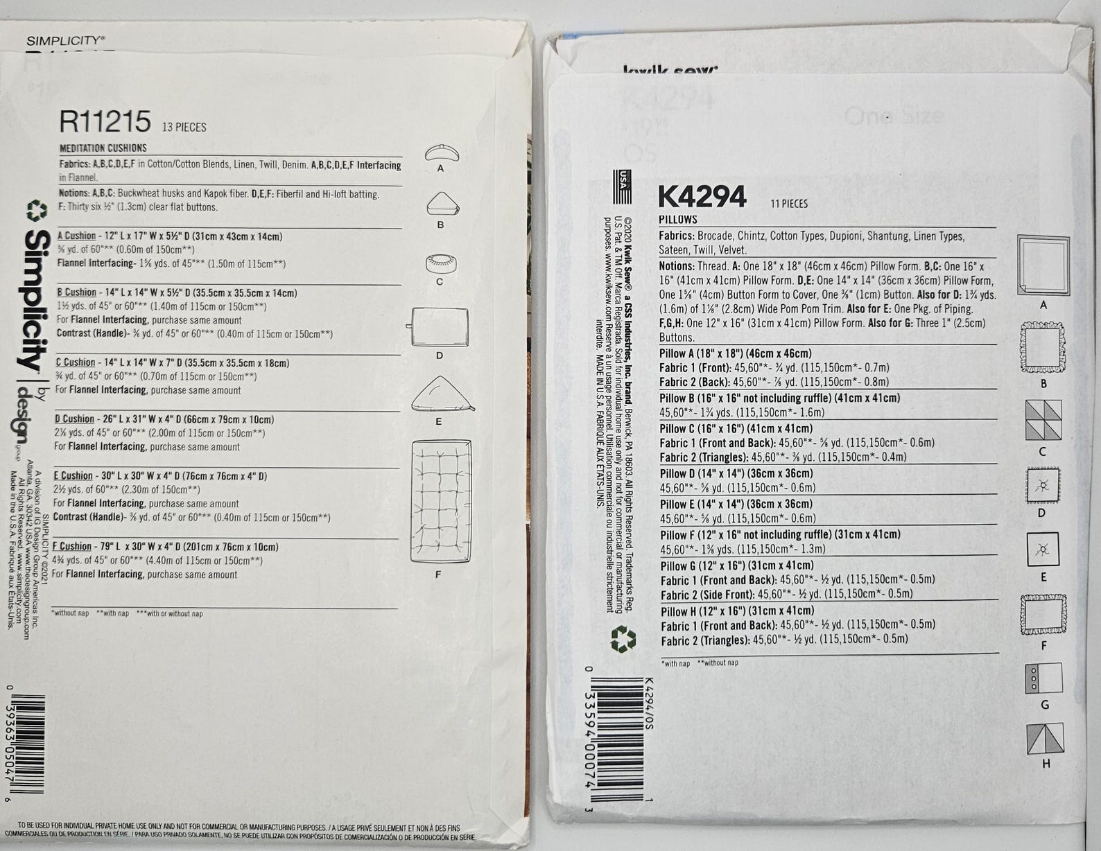 CHOOSE Accessories Simplicity 2274, 2357, R11215, Kwiksew K4294 ...