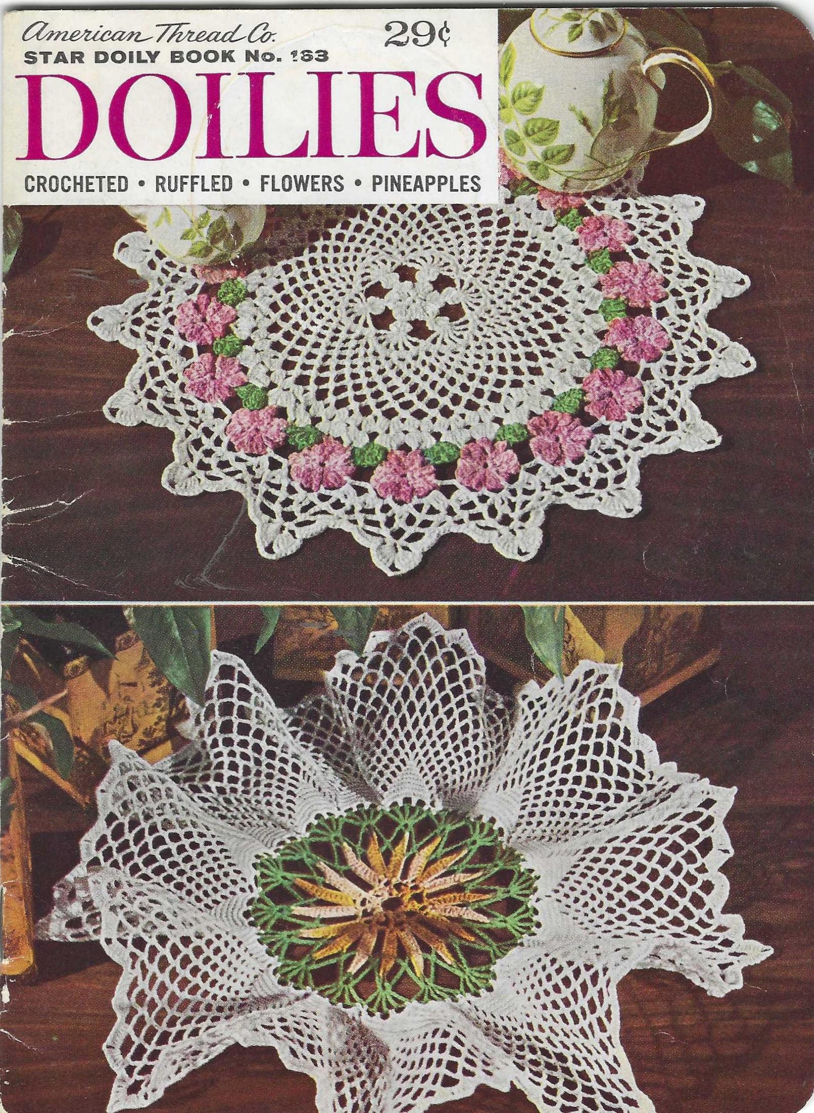 Rose Tea Vintage Crochet DOILY PATTERN, Digital Download, Star Doily ...