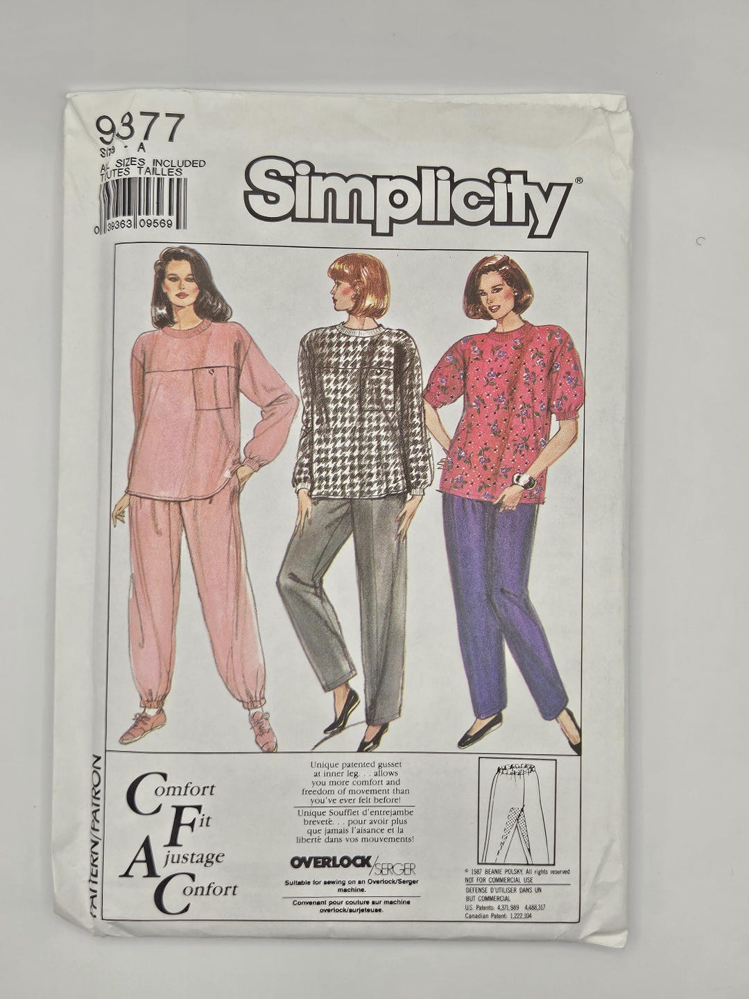 VINTAGE Simplicity Sewing Pattern 9377, Women's Pull-on Pants and Knit ...