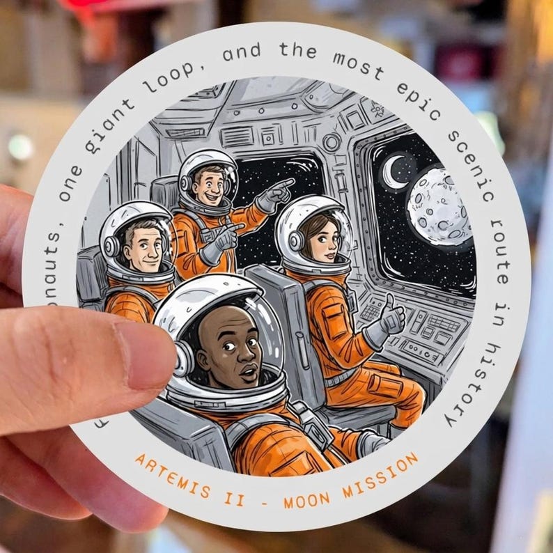 NASA Astronaut Sticker, Artemis II Moon Mission Sticker, NASA Vinyl ...