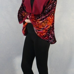 Devore Velvet Ruby Red Holiday Butterfly Jacket - Etsy