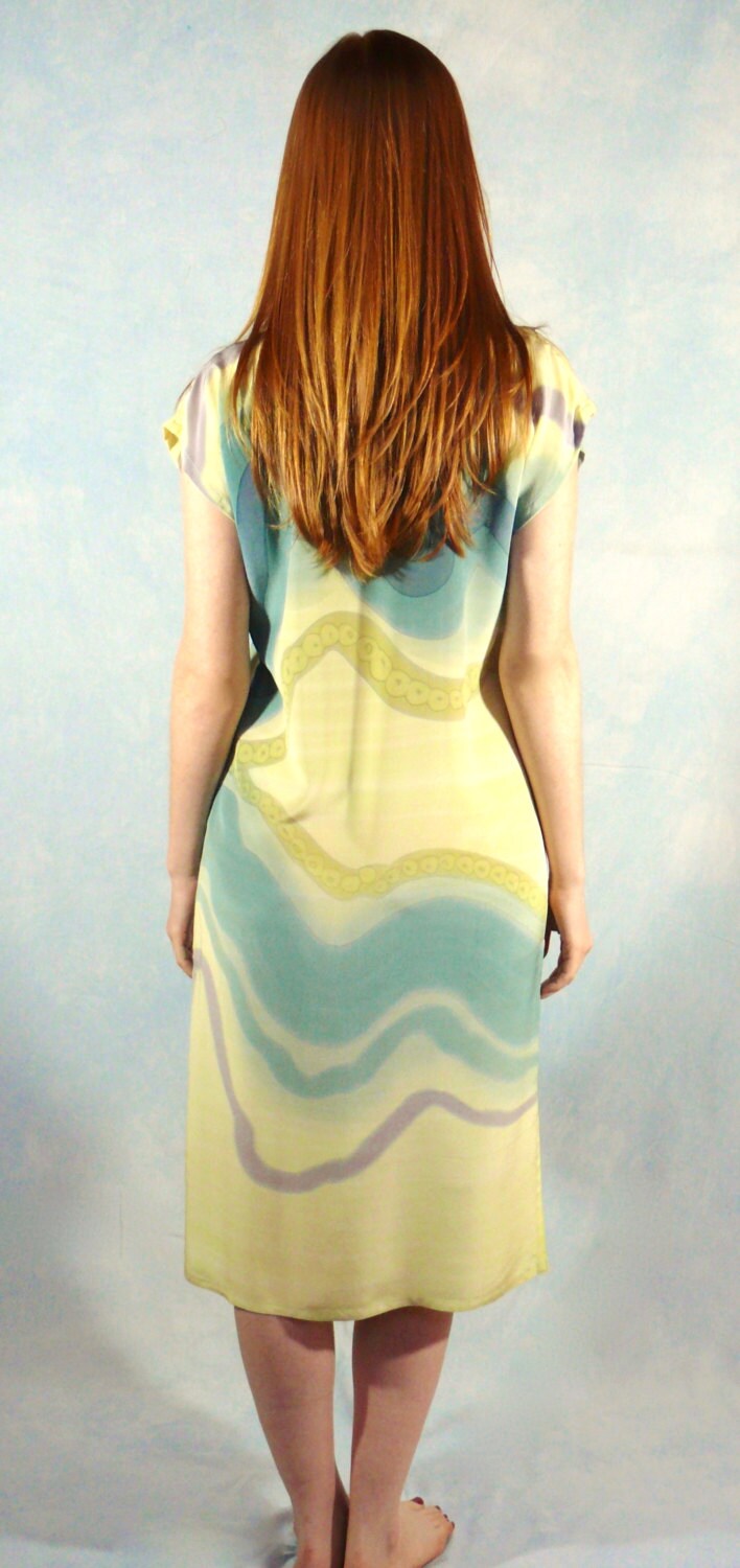 Hand Painted Silk Sheath Dress and Short Chiffon Float With - Etsy