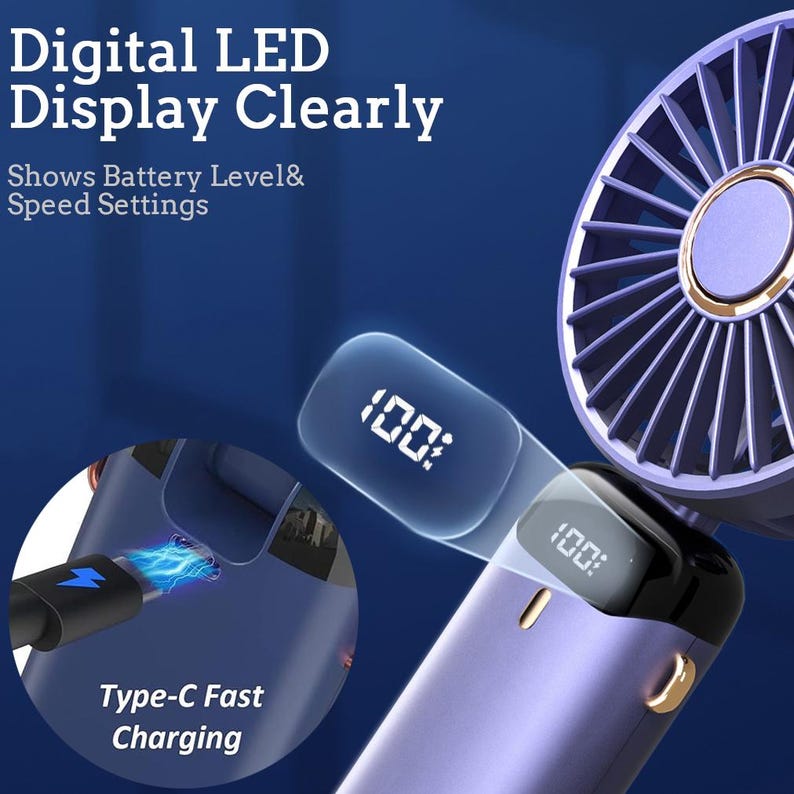 Personalized Handheld Fan: Custom Name Signature, 5-speed Rechargeable ...