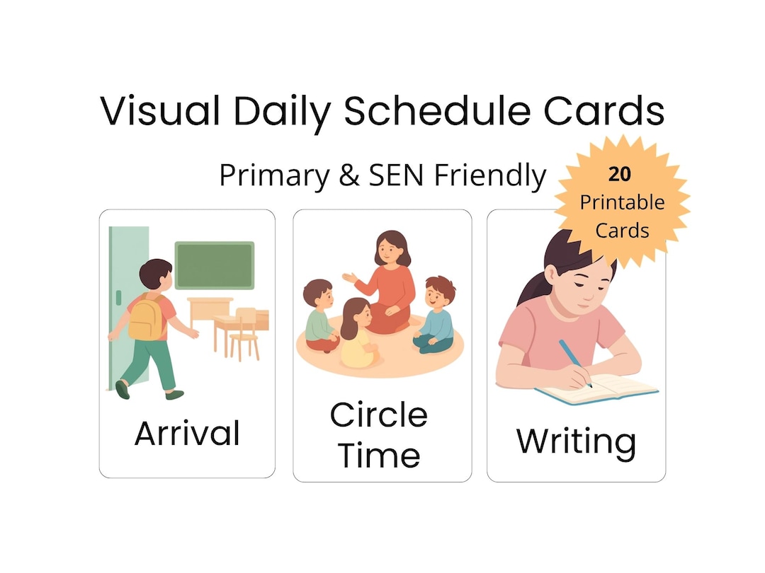 Autism Visual Schedule Cards | Daily Routine Chart for Kids (printable ...