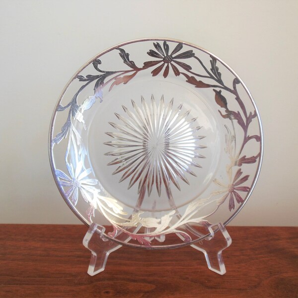 Silver Overlay Glass - Etsy