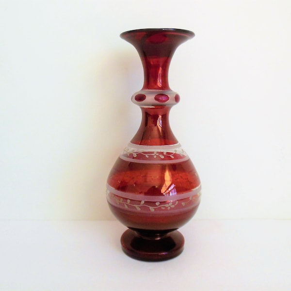 Ruby Red Vase - Etsy