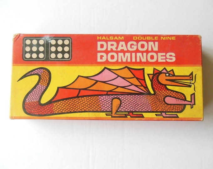 Dominoes Halsam Double Nine, Dragon Domino Set 920 in Original Box, 55 ...
