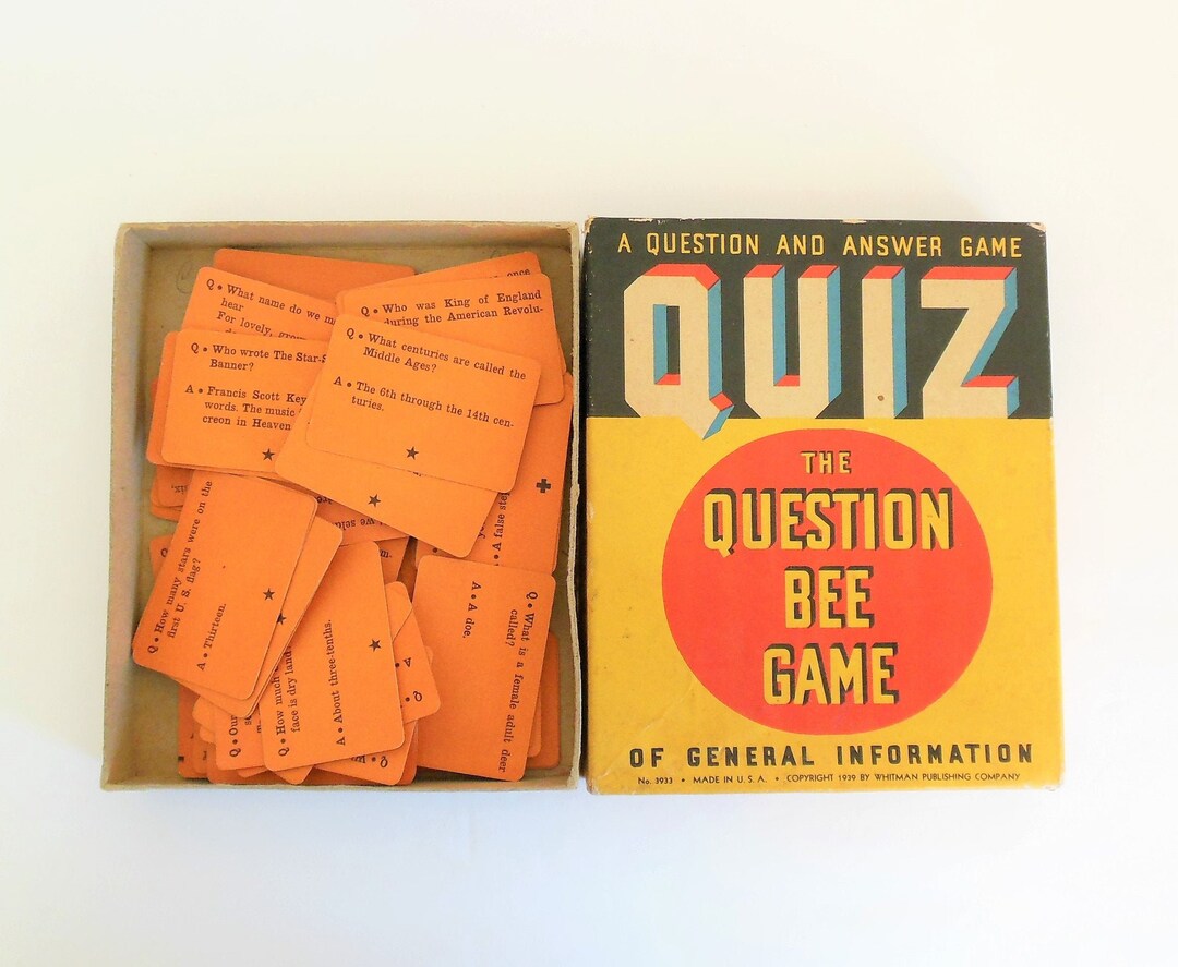 Quiz the Question Bee Game of General Information, Copyright 1939 by ...