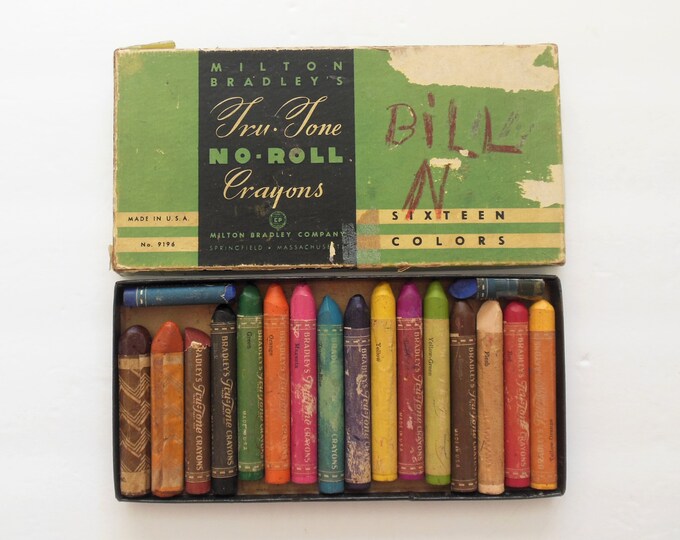 Milton Bradley Crayons, Tru Tone No Roll Colors, No 9196 Old Box With ...