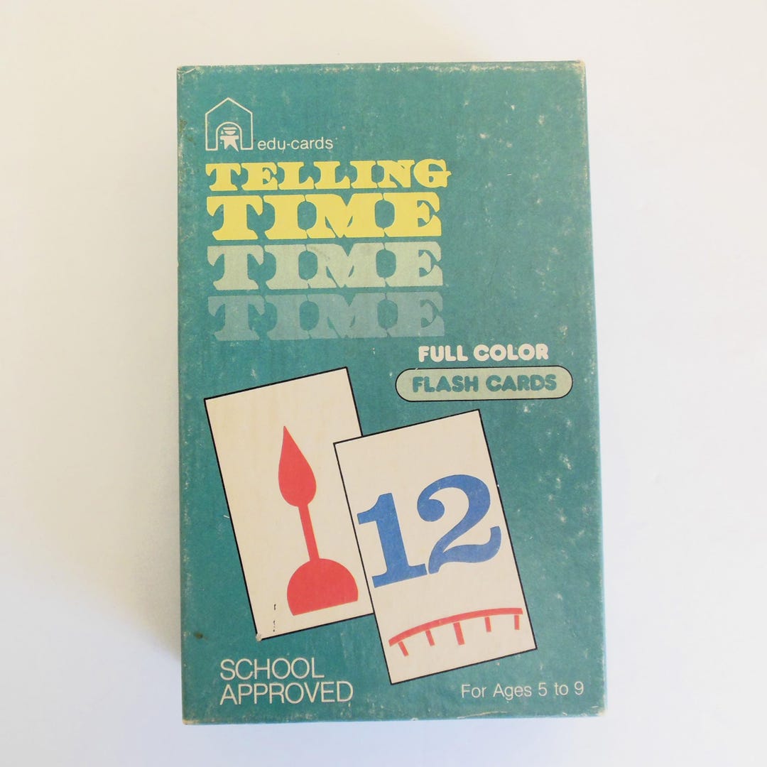 Telling Time Flash Cards Edu-cards for Children 5 to 9 Years Old ...
