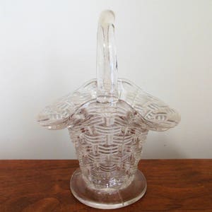 Glass Basket With Handle Clear Woven Vintage Dish or Container, Holiday ...