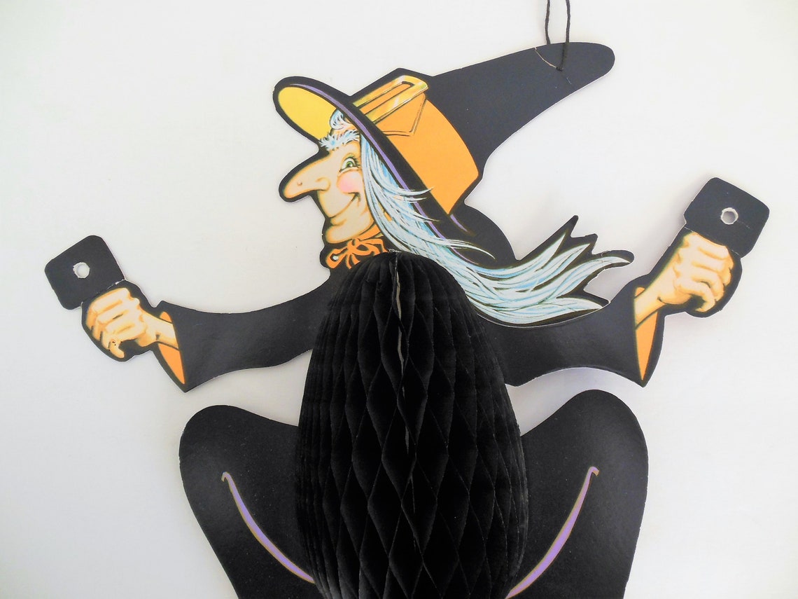 Beistle Halloween Witch Cardboard With Honeycomb Hanging - Etsy