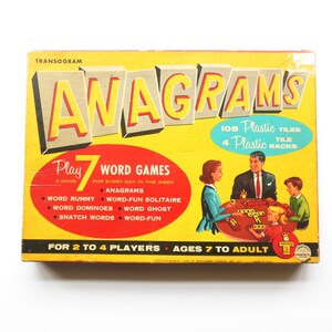 Transogram Anagrams Word Game 7 Games With Plastic Alphabet Tiles and ...