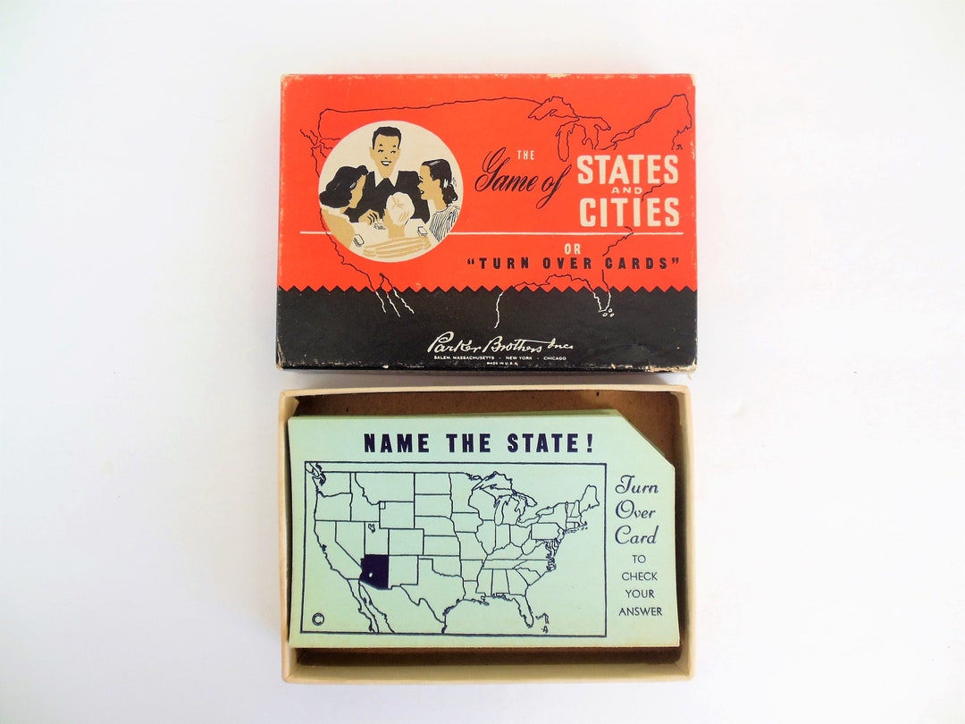 The Game of States and Cities, or Turn Over Cards, United States Card ...