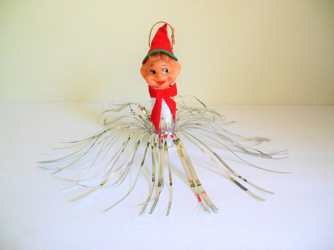 Elf Christmas Tree Topper or Ornament, Knee Hugger Style Pixie, Silver ...